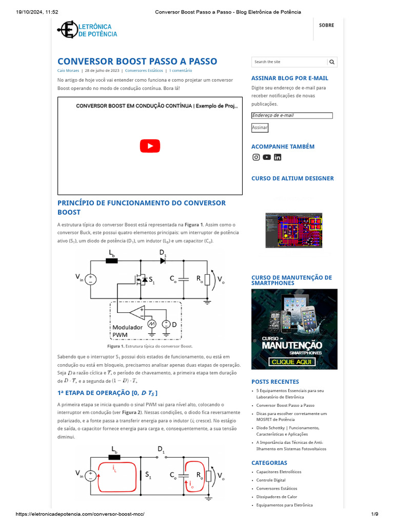 Conversor Boost Passo A Passo - Blog Eletrônica de Potência | PDF ...