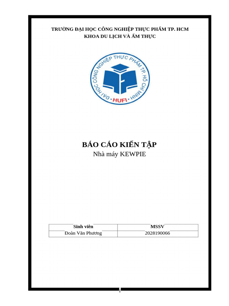 Bao Cao Kien Tap Nha May Kewpie | PDF
