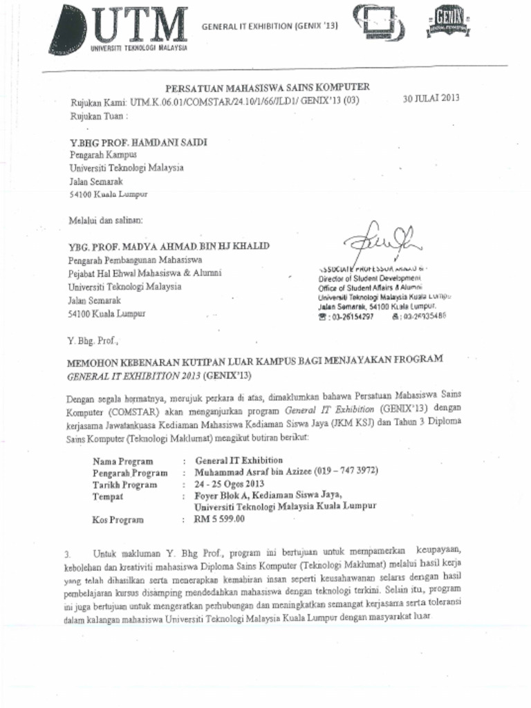 Contoh - Surat.Permohonan - Penajaan.Luar | PDF