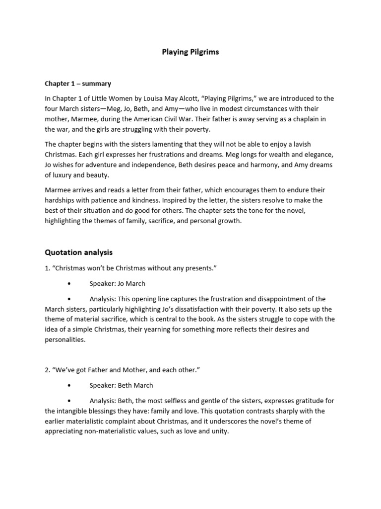 Little Women Chapter 1 | PDF | Little Women