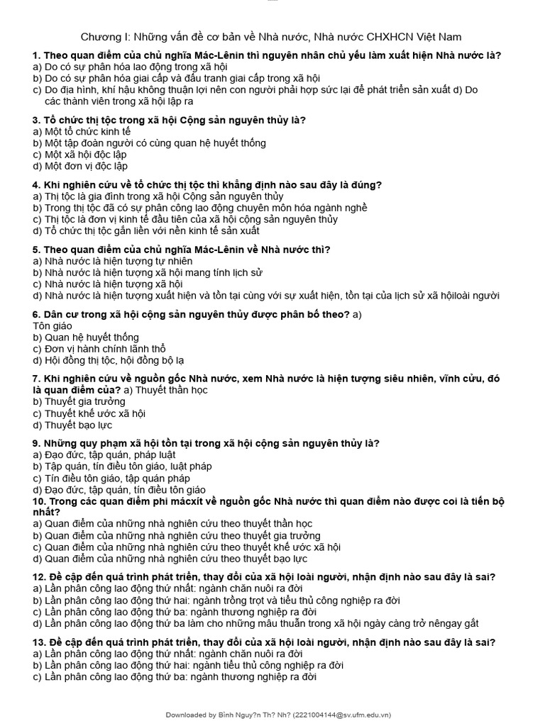 Ufm Trac Nghiem PLDC Trac Nghiem Khongdapan | PDF