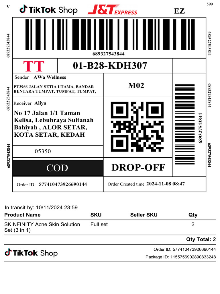 Order Details for SKINFINITY Acne Set | PDF