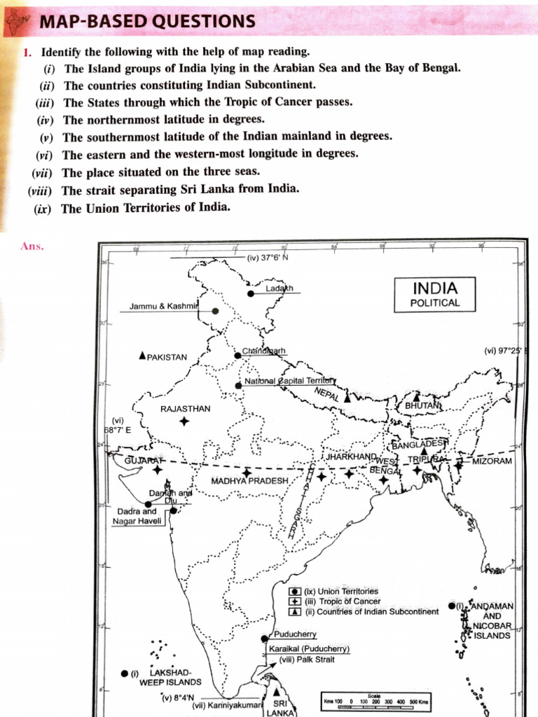 Std-9 Geo Half Yearly Map Practice | PDF | Earth Sciences | Geography
