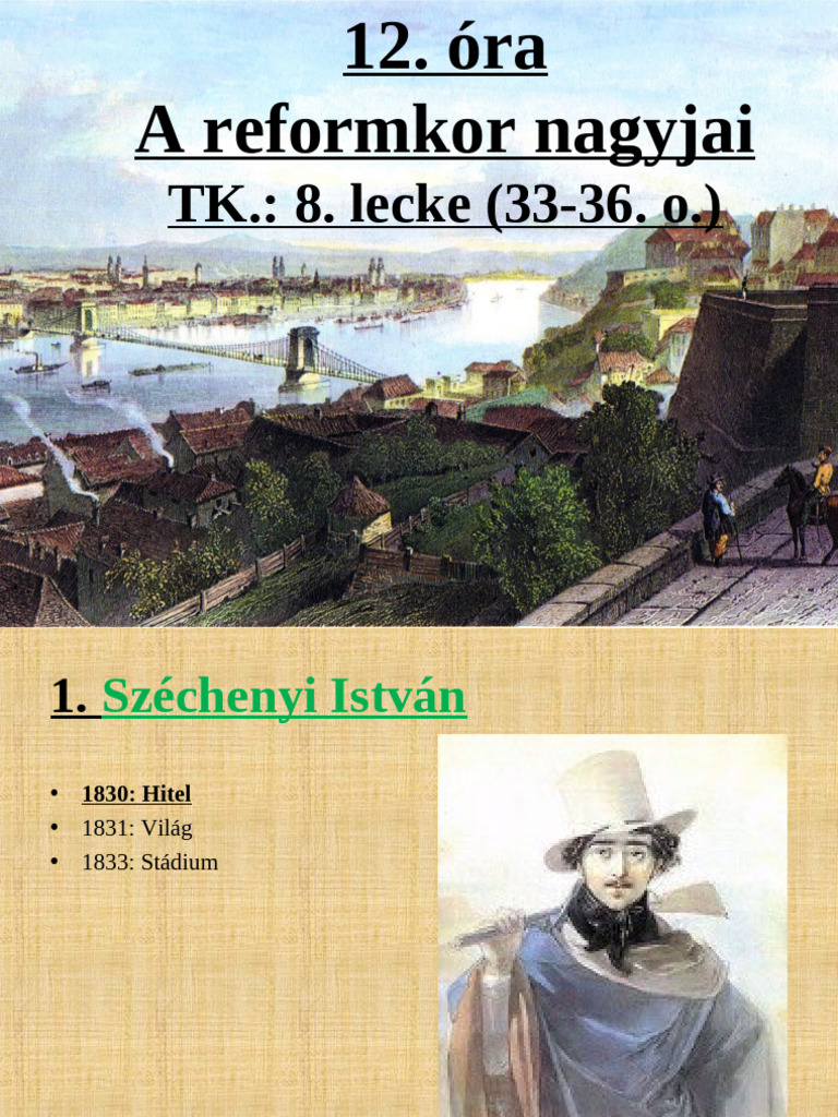 Óra - A Reformkor Nagyjai | PDF