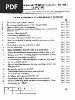Eysenck Personality Questionnaire (EPQ-R) | PDF