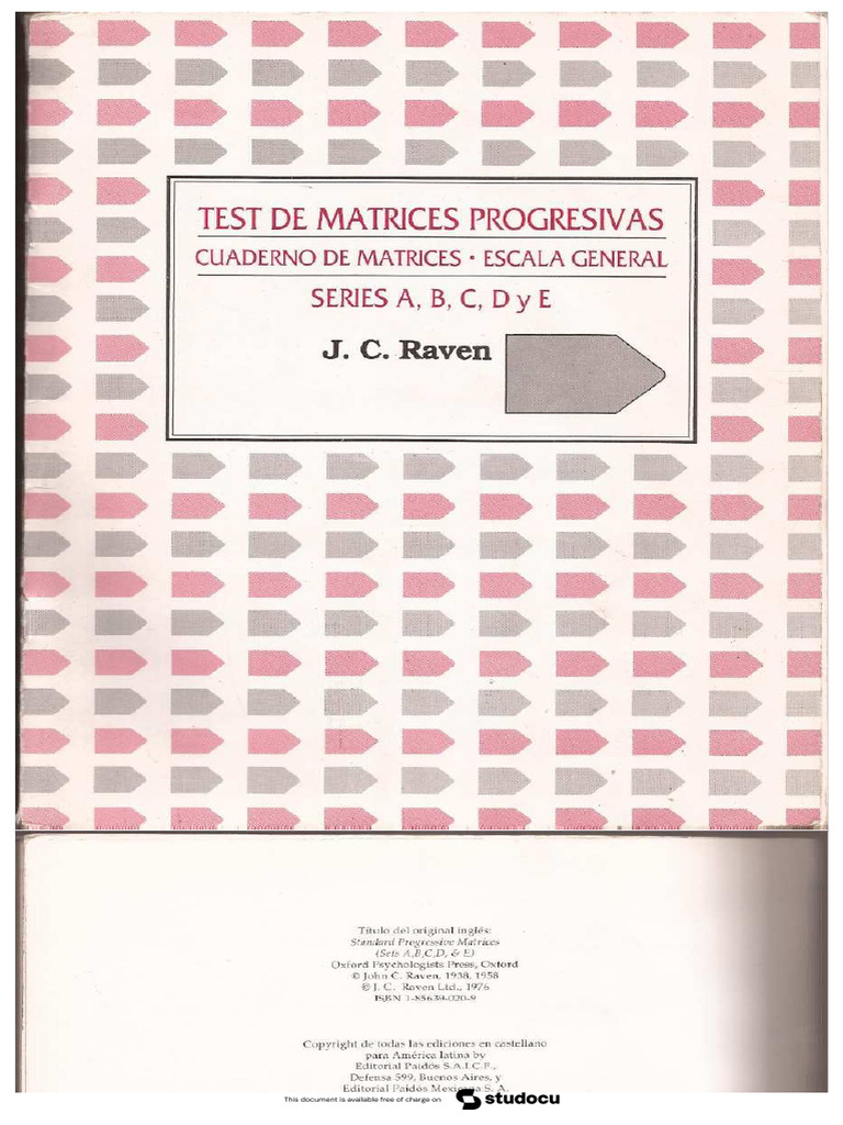 RSPM Booklet for Ravens Matrices | PDF