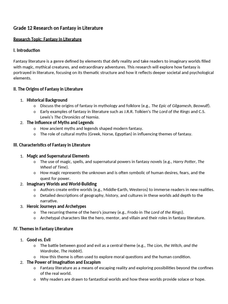 Exploring Fantasy in Literature | PDF | Fantasy | Fantasy Literature