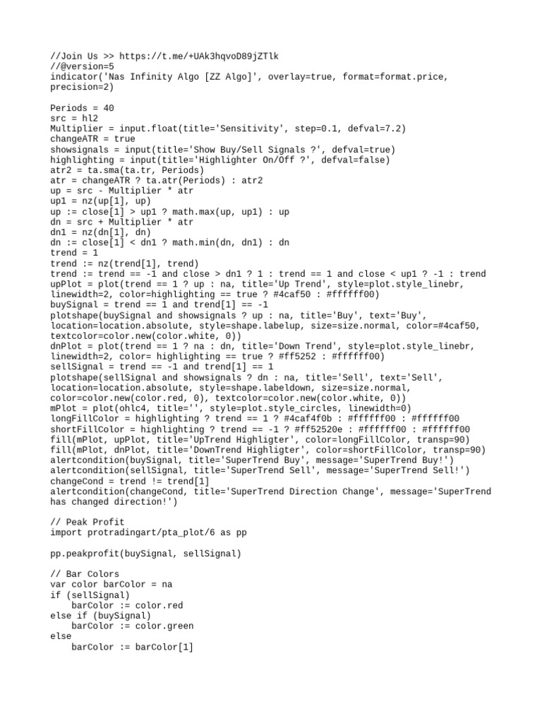 Infinity Algo Trading Indicator Script | PDF | Computer Engineering ...