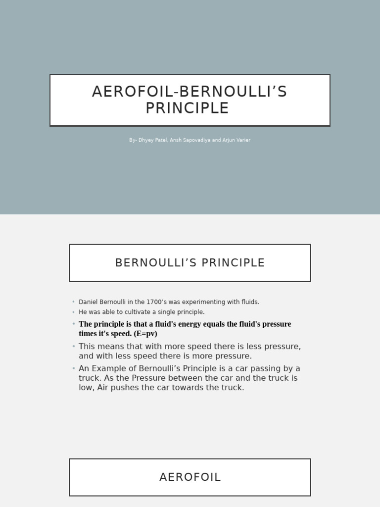 Aerofoil Bernoulli's Principle | PDF