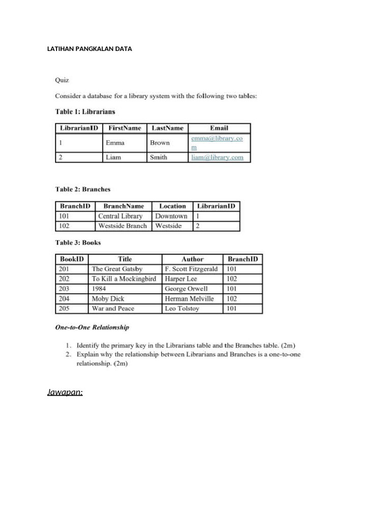 Latihan Pangkalan Data | PDF