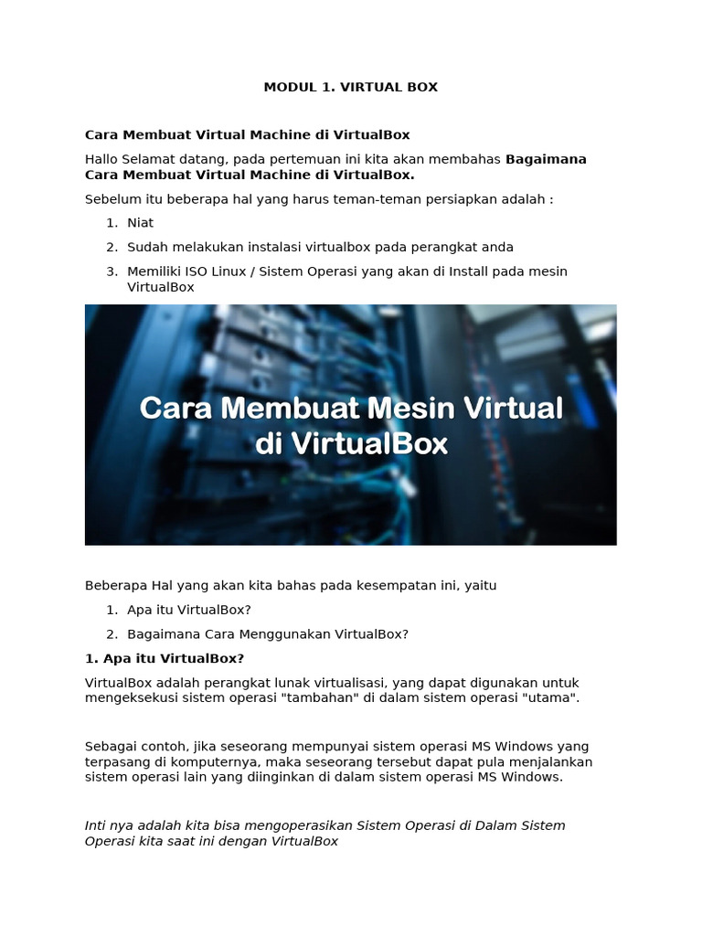 Modul 1 Virtual Box | PDF | Griya & Taman | Komputer