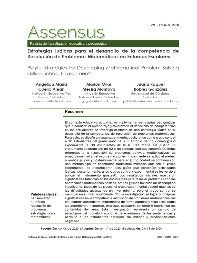 Cuello Alean, A. M., Mestra Montoya, M. M., & Robles González, J. R. (2020) . | PDF | Enseñando ...