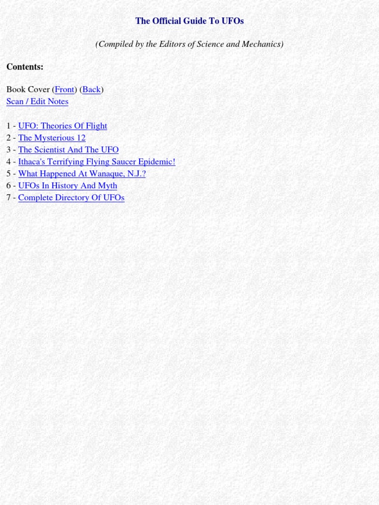 The Official Guide To UFOs | PDF | Inertia | Gravity