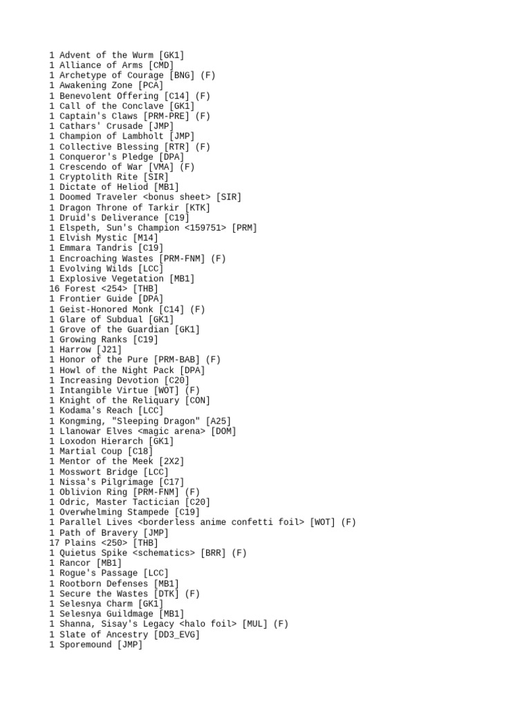 Deck - Modified Token Deck | PDF