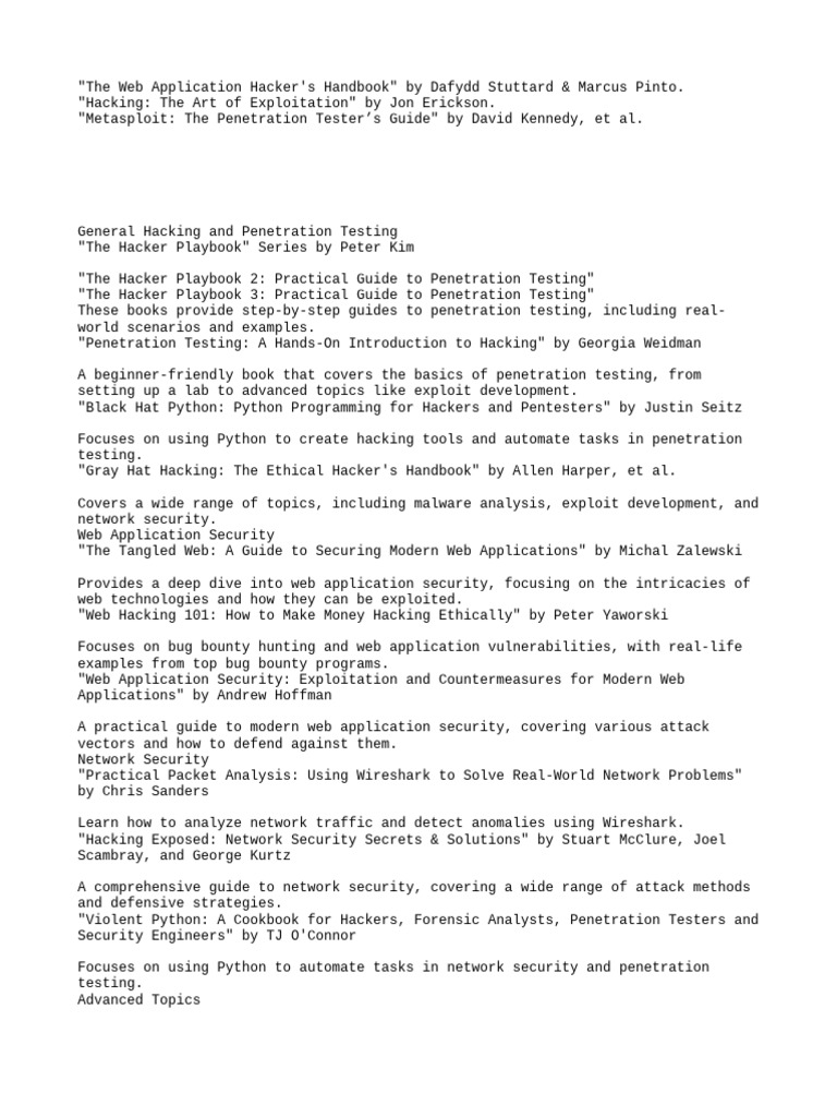 Hacking Books | PDF | Penetration Test | Security Hacker