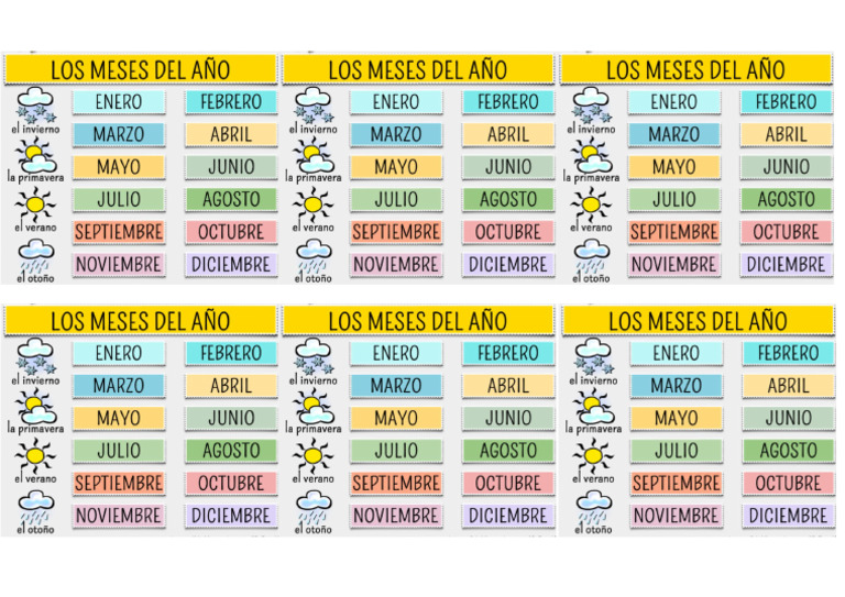 Calendario -Meses y Estaciones | PDF