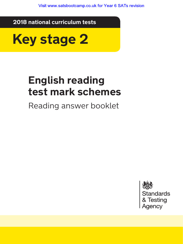 2018 Key Stage 2 English Reading Mark Schemes | PDF | Giant Panda | Bears
