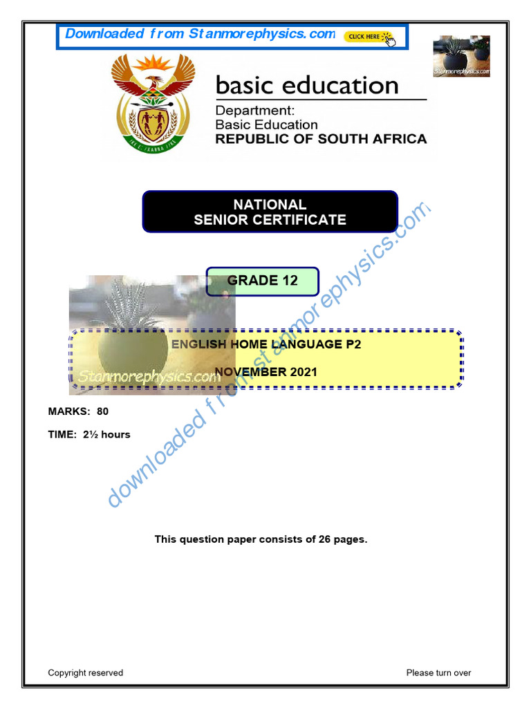 English HL Grade 12 NSC November 2021 P2 and Memo | PDF | Othello ...