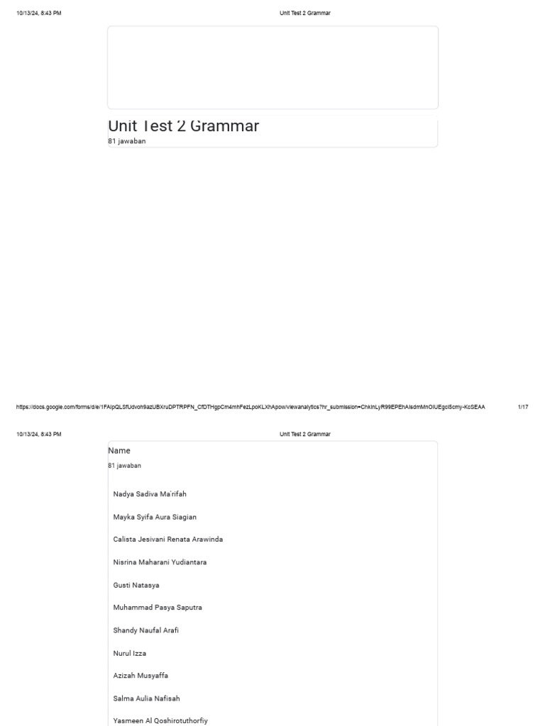 Unit Test 2 Grammar | PDF | Unit Testing | It Service Management