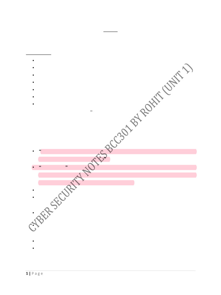 Cyber Security Unit 1 Notes | PDF | Spamming | Cybercrime