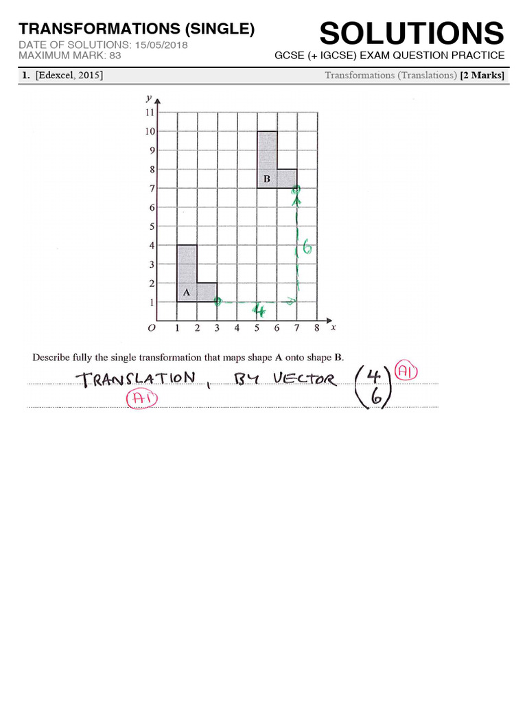 Transformations Single Solutions | PDF | Accuracy And Precision