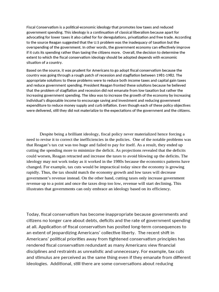 Fiscal Conservatism Is A Political | PDF | Fiscal Policy | Fiscal ...