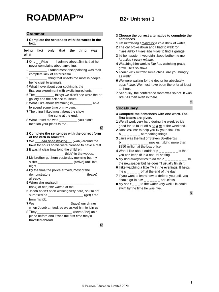 Unit Test 1 (Word) | PDF