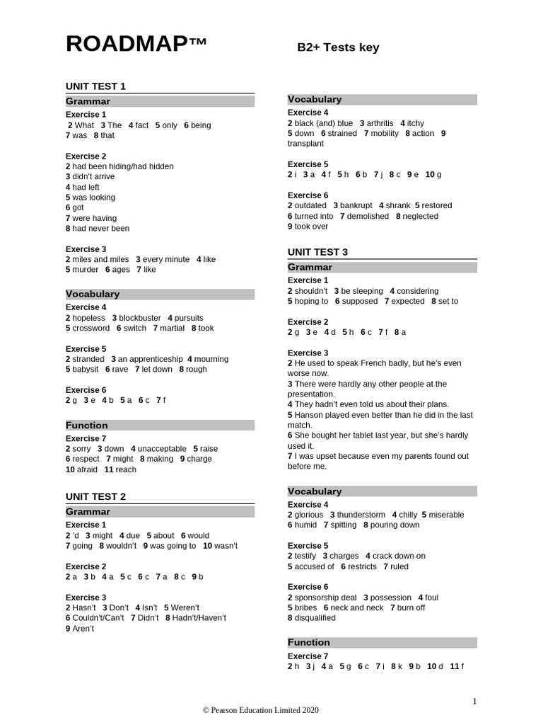 Tests Answer Key (Word) | PDF | Physical Education