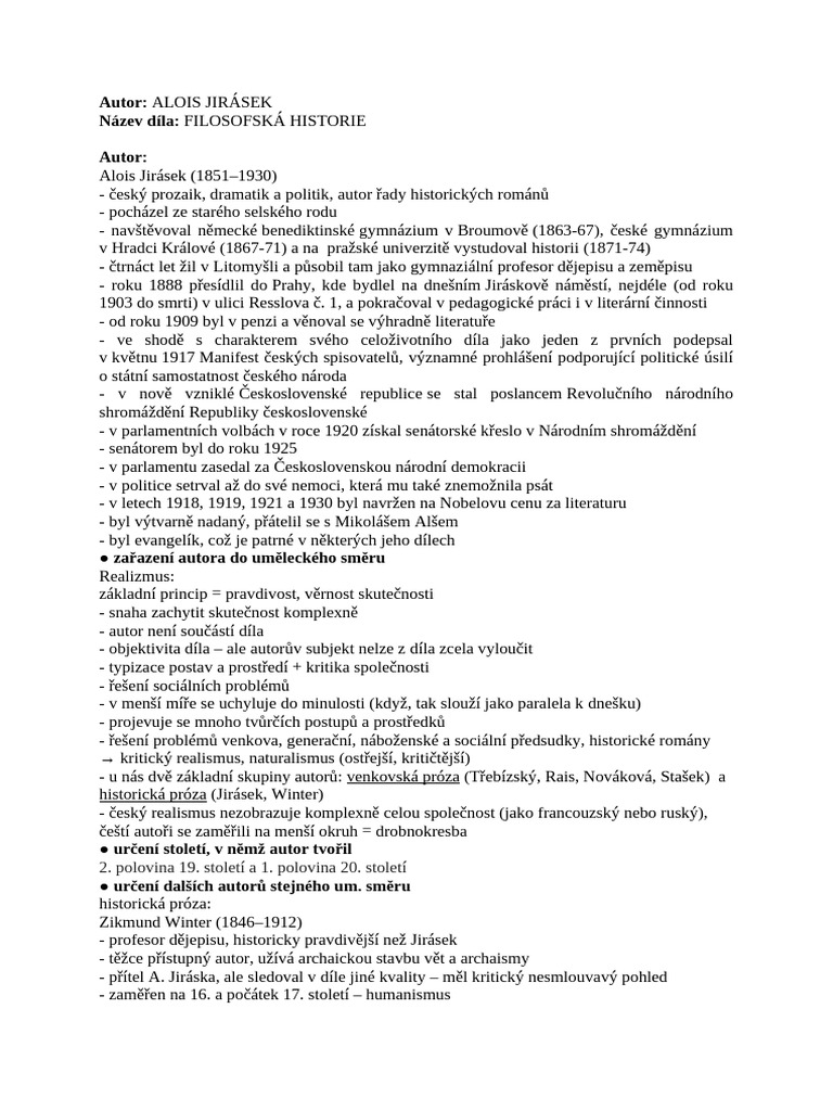 Jirasek Filosofska Historie | PDF