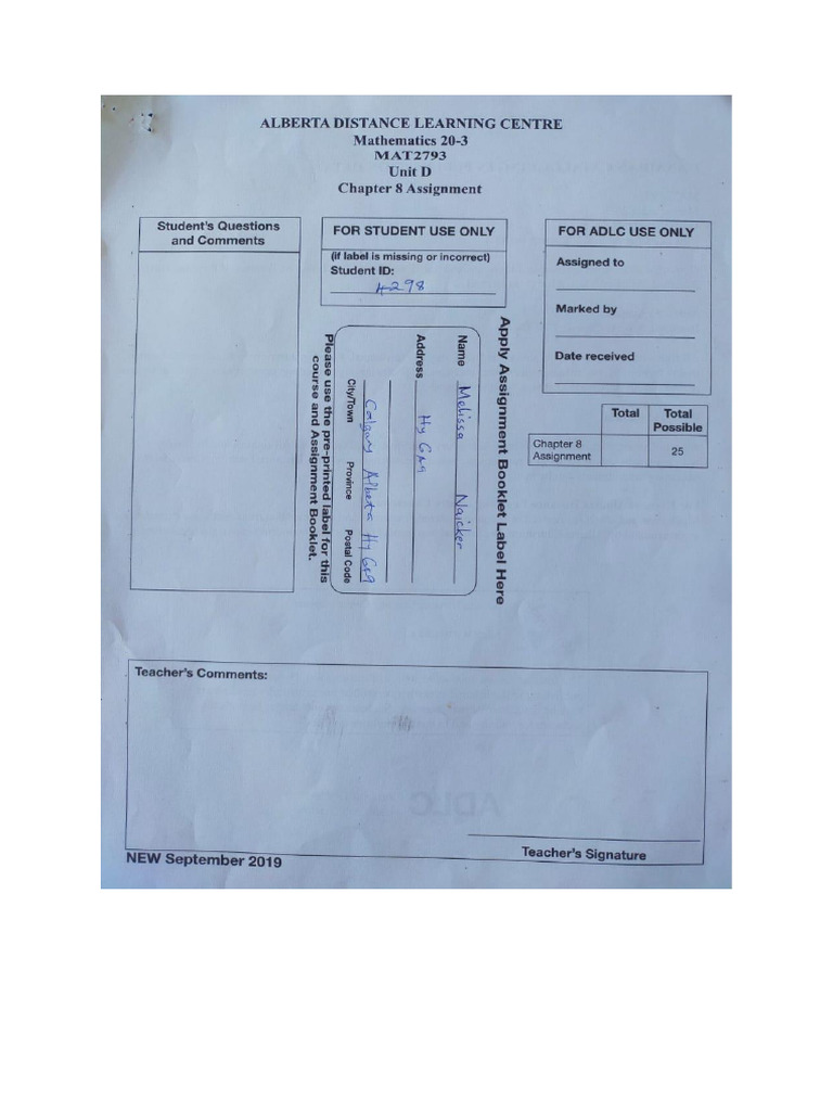 Math Assignment 8 | PDF