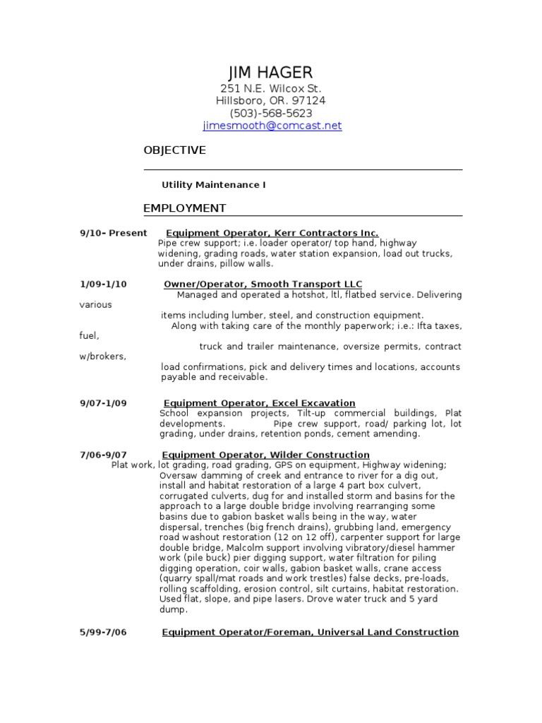 Hager Jim Resume | PDF | Drainage | Deep Foundation