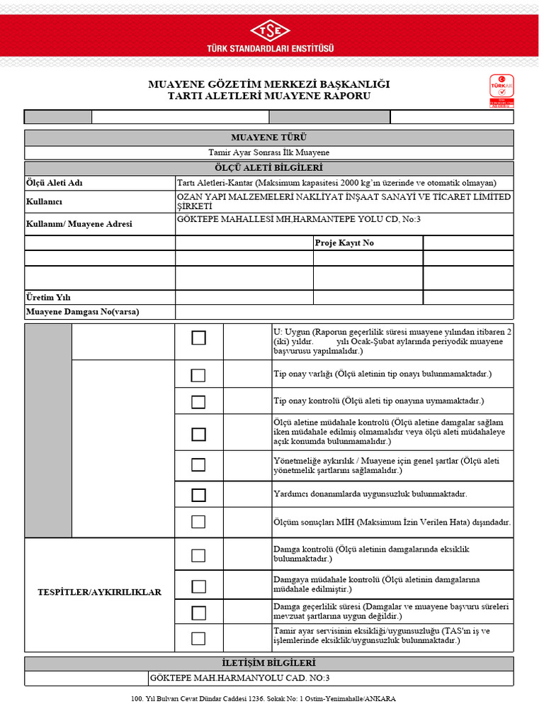 Muayene Raporu | PDF