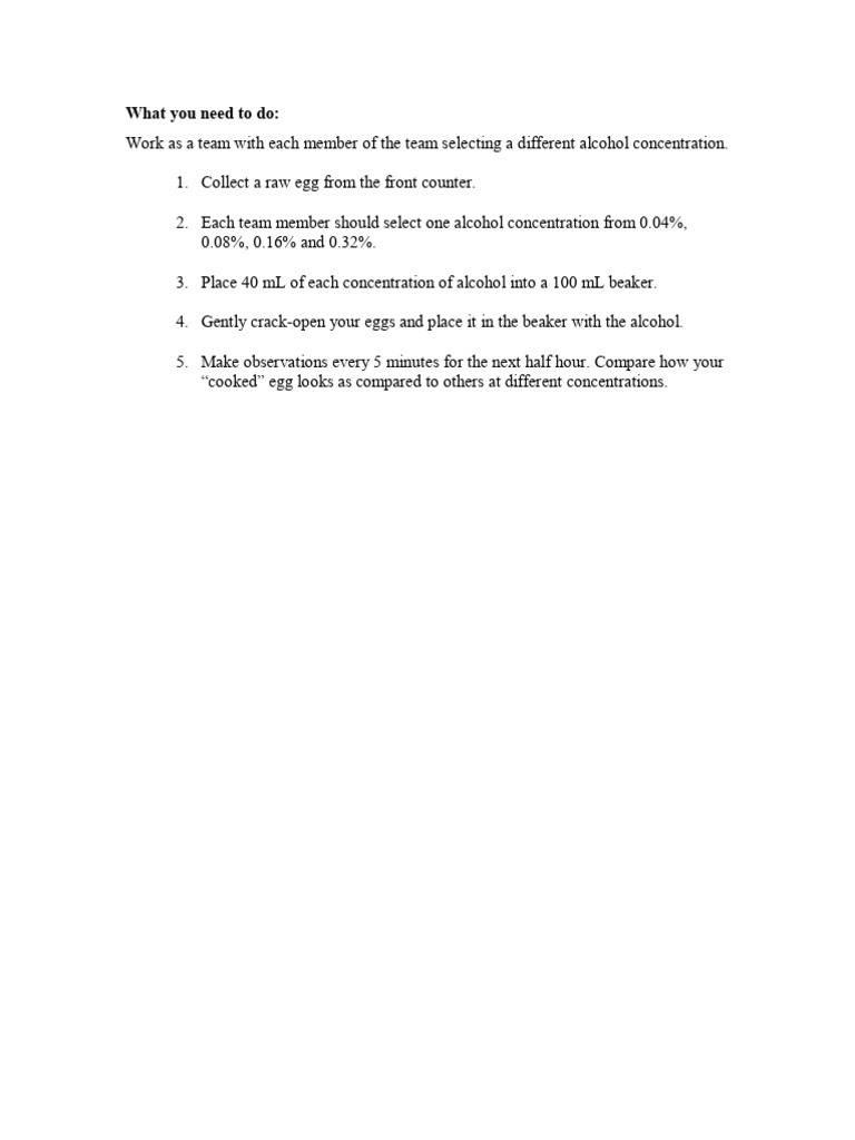 Exp 20 Proc | PDF | Cooking, Food & Wine | Wellness