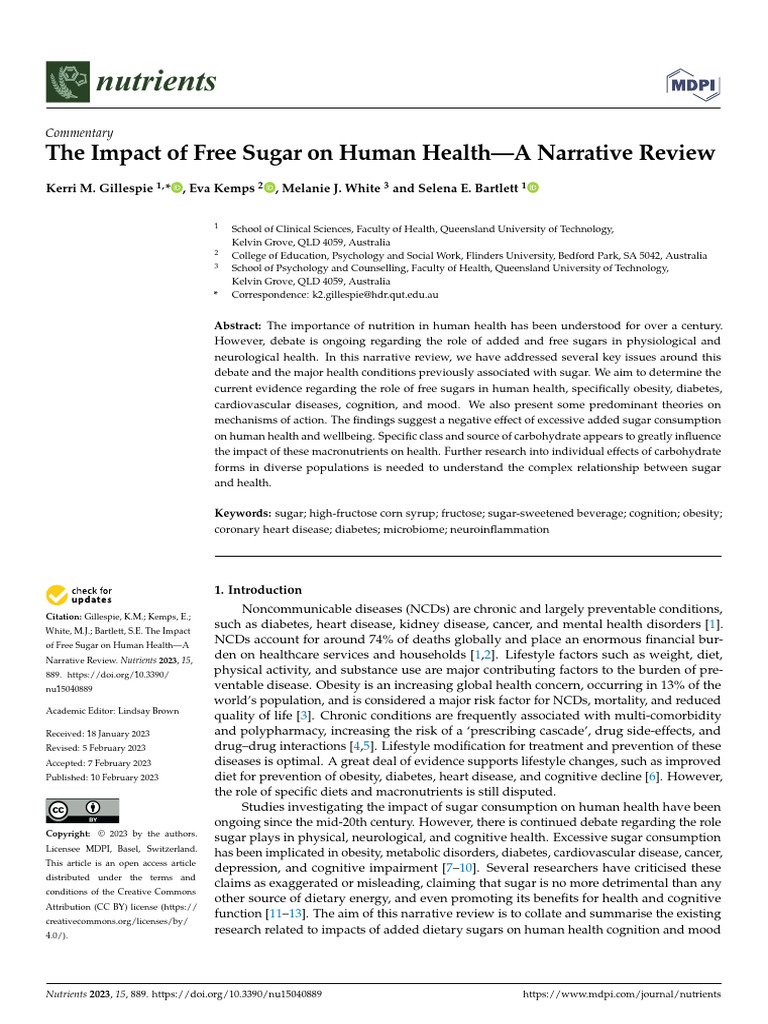 The Impact of Sugar | PDF | Obesity | Fructose