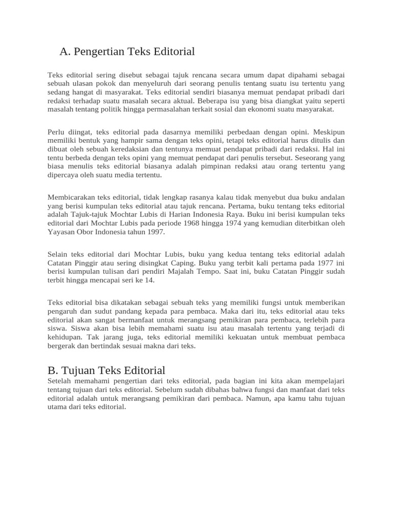Teks Editorial | PDF