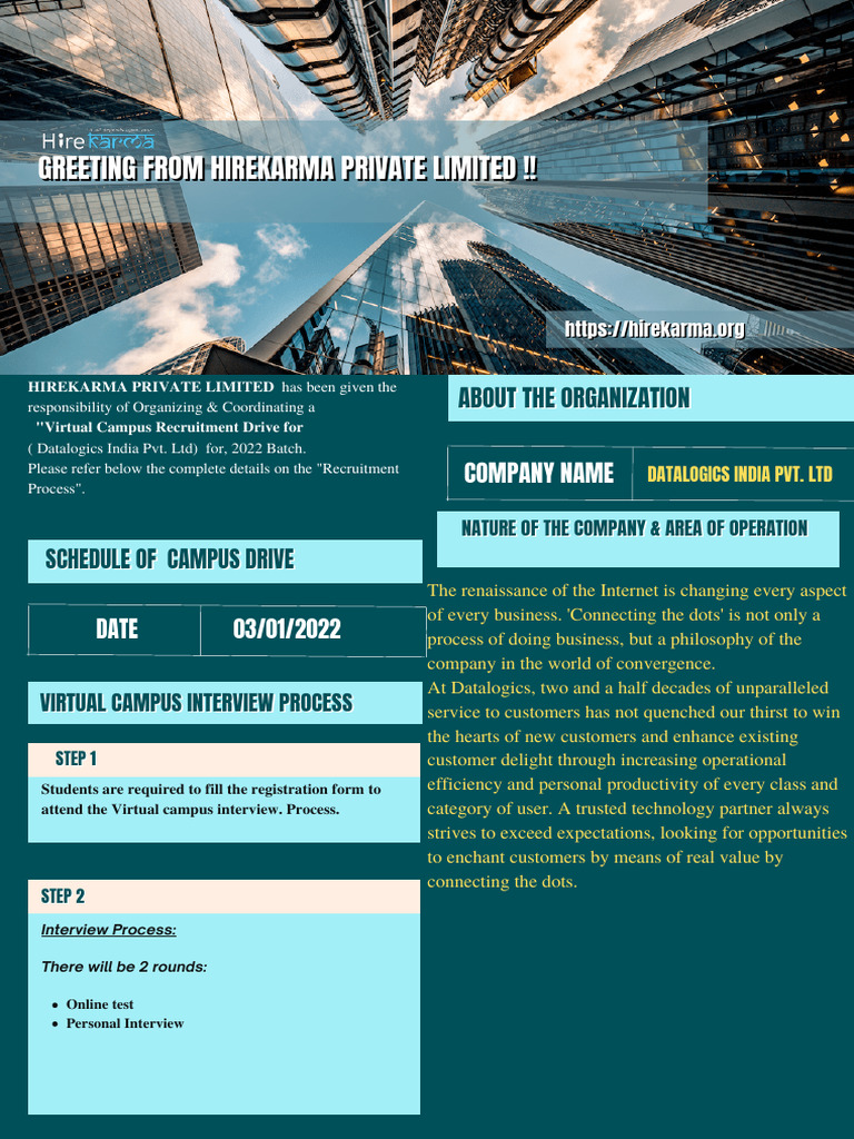 Virtual Campus Drive for Datalogics 2022 | PDF | Business | Business ...