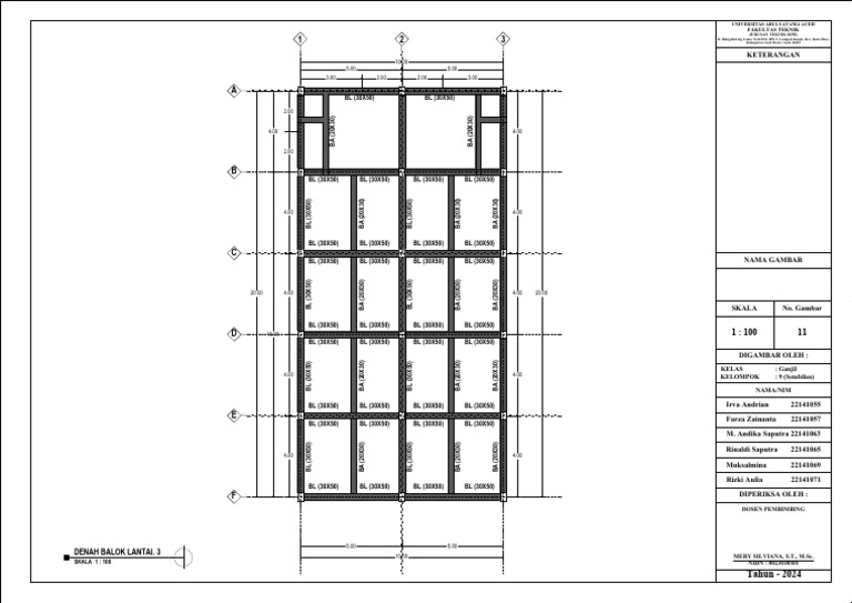 11.denah Balok LT 3 | PDF