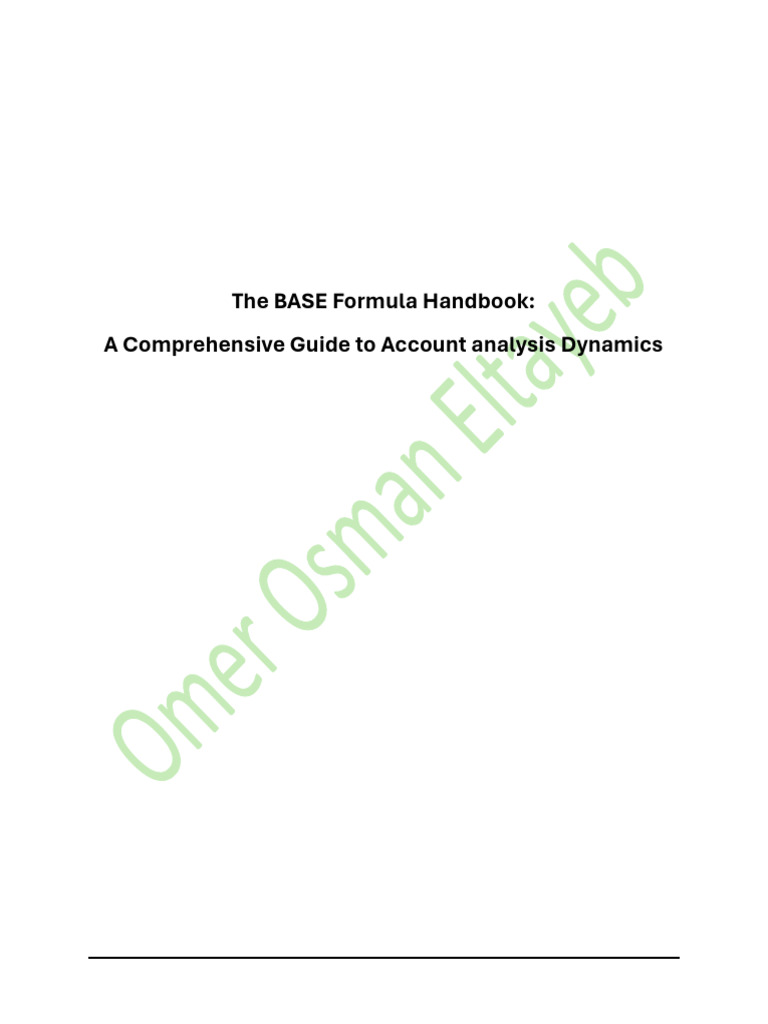 The BASE Formula Handbook | PDF | Depreciation | Debits And Credits