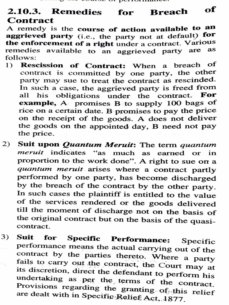 Contract Breach Remedies Guide | PDF