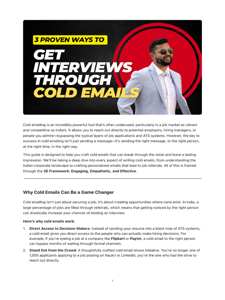 Writing Cold Emails For Referrals (2024) | PDF | Linked In