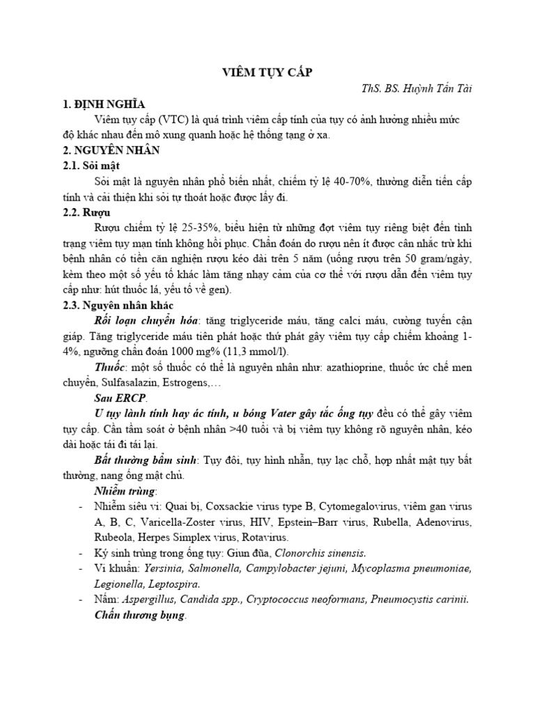 Phac Do Viem Tuy Cap BV NTP 2024 Updated | PDF