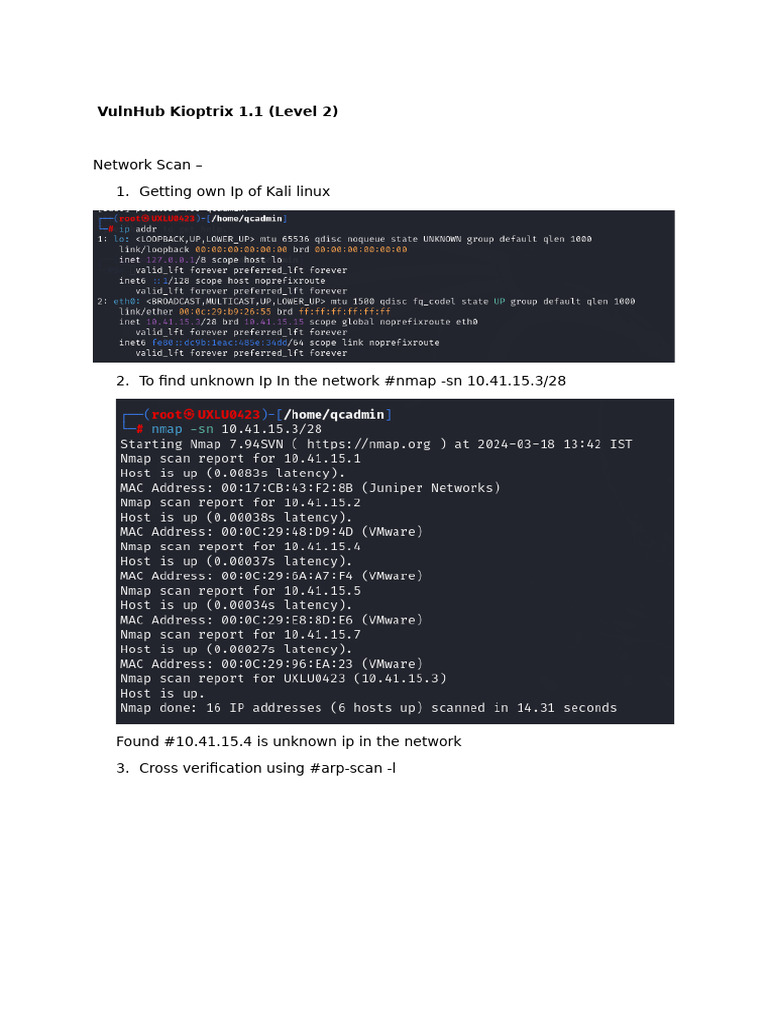 VulnHub Kioptrix 1.1 Level 2 | PDF