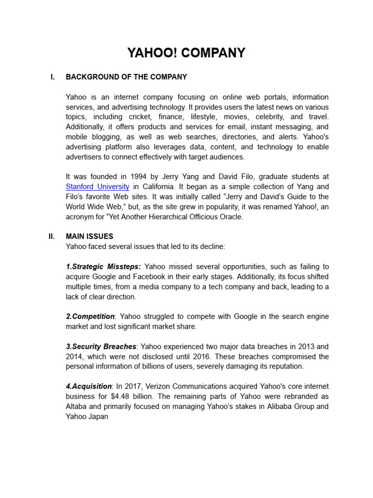 YAHOO! | PDF | Yahoo!