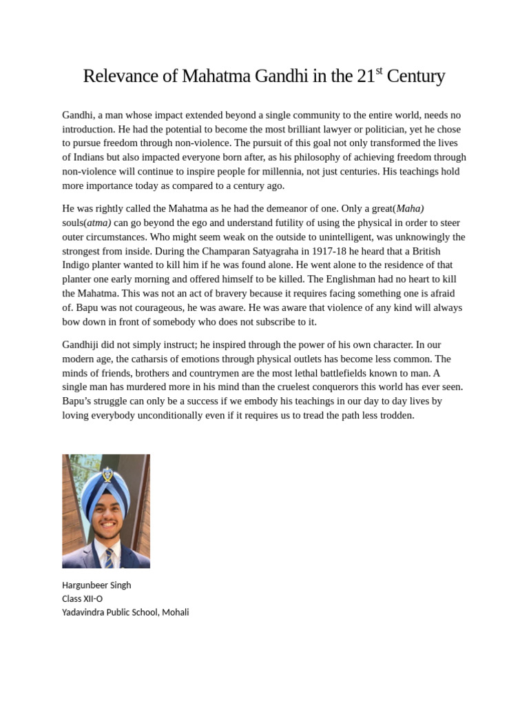 Gandhi's Enduring Relevance Today | PDF