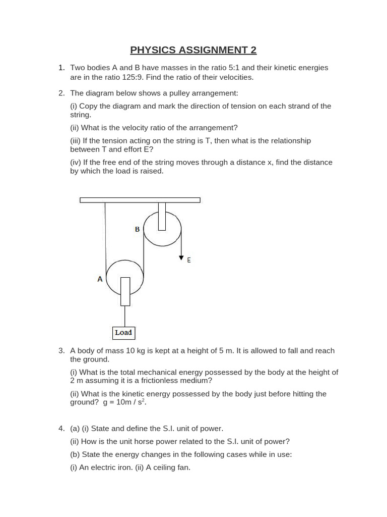 Physics Problems for Students | PDF | Force | Physical Quantities