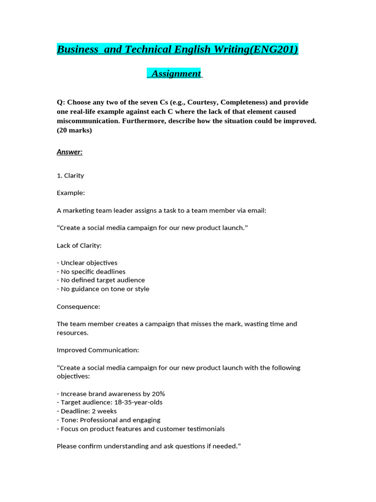 Enhancing Clarity and Completeness in Communication | PDF