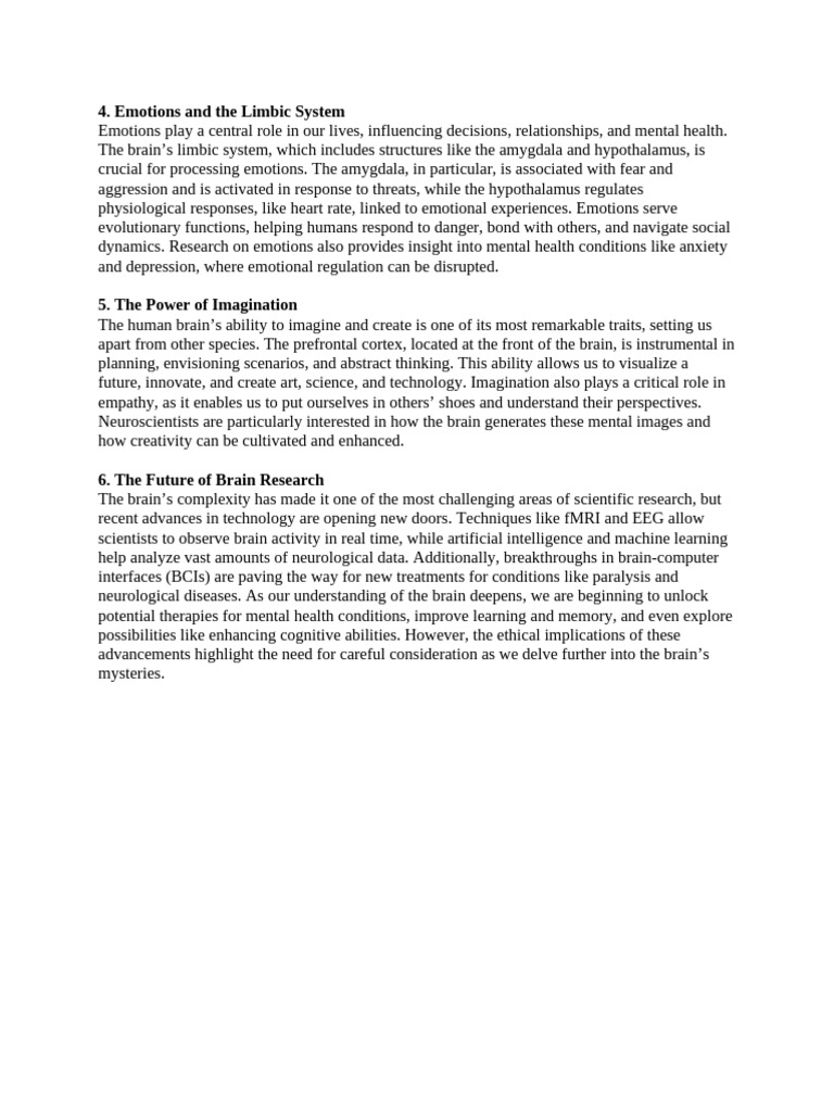 Understanding Emotions and Brain Function | PDF