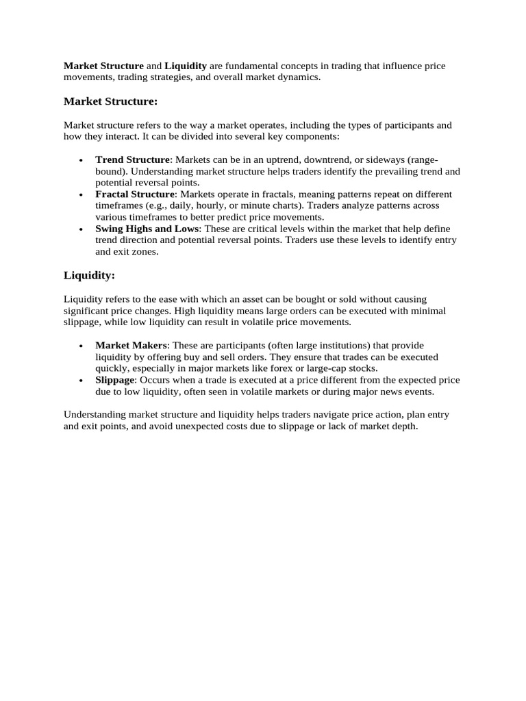Market Structure & Liquidity Guide | PDF