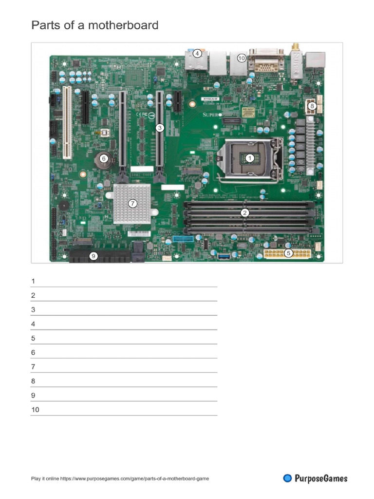 Activity Parts of Motherboard | PDF