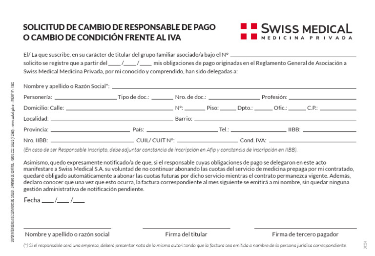 S0284-Form - Solic .Cambio-Resp - Pago | PDF